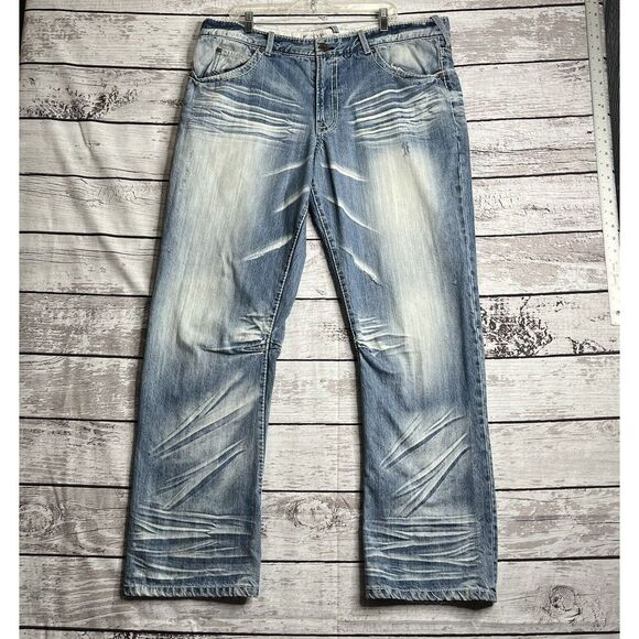 Akoo | Jeans | Vintage Akoo Washed Denim Jeans Mens 4 Baggy Y2k Purple ...